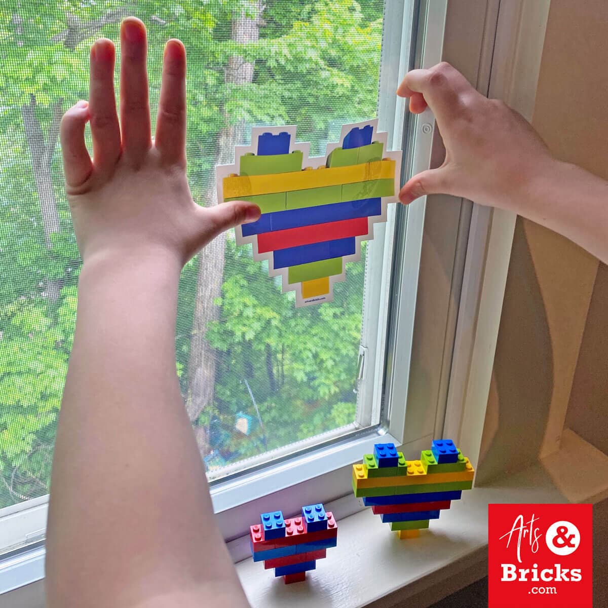 Heart Window Stickers and Clings for LEGO® Brick Fans: Colorful Kids ...
