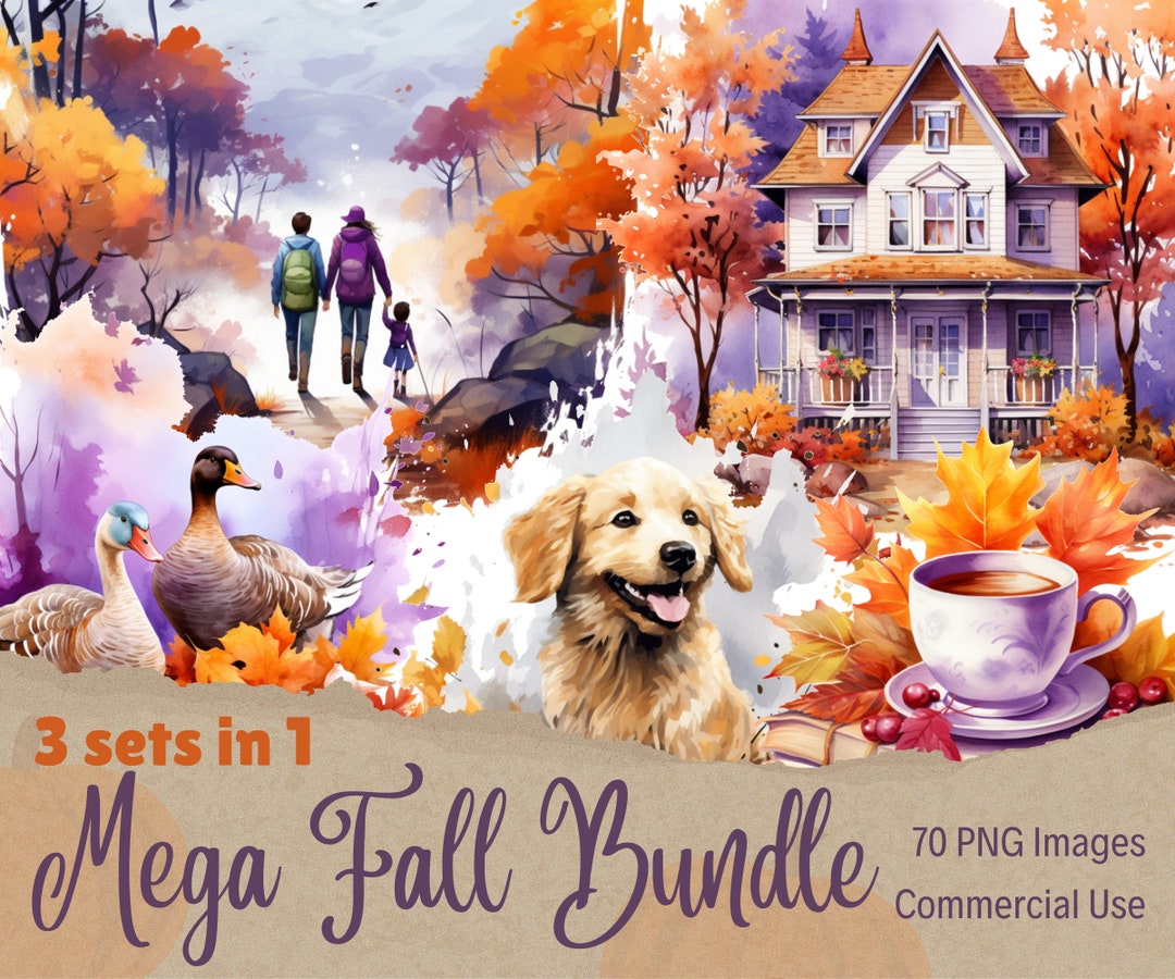 Watercolor Autumn Elements Clipart Fall Cozy Vibes Clip Art Tea Harvest ...