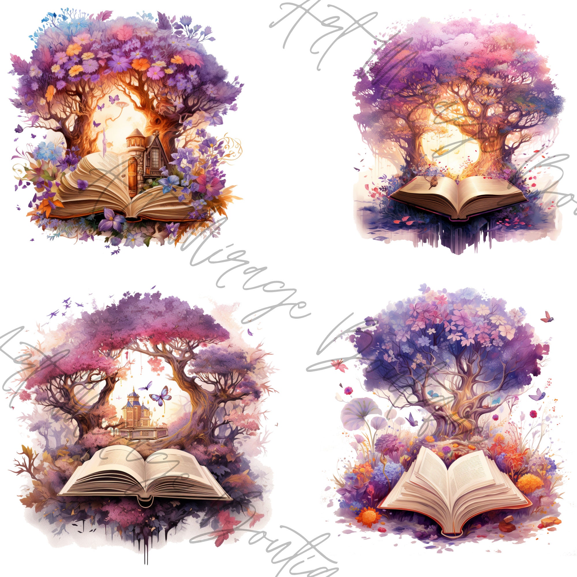 Clipart Watercolor Book Clipart for Reading Journal Clipart Bundle Old ...
