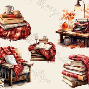 Clipart Cozy Reading Clipart Autumn Scene Clipart Cozy Fall Clipart ...