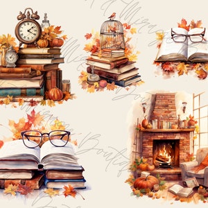 Clipart Cozy Reading Clipart Autumn Scene Clipart Cozy Fall Clipart ...