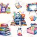 Watercolor School Clipart Back to School Clipart School Clipart PNG ...