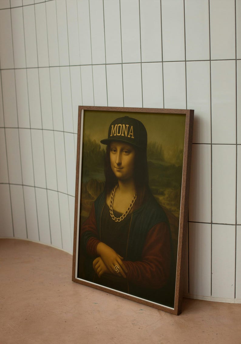 Urban Mona – Funny Modern Mona Lisa Art, Digital Download, Street Style ...