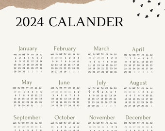 Crisp Clean Calendar 2024 - Etsy