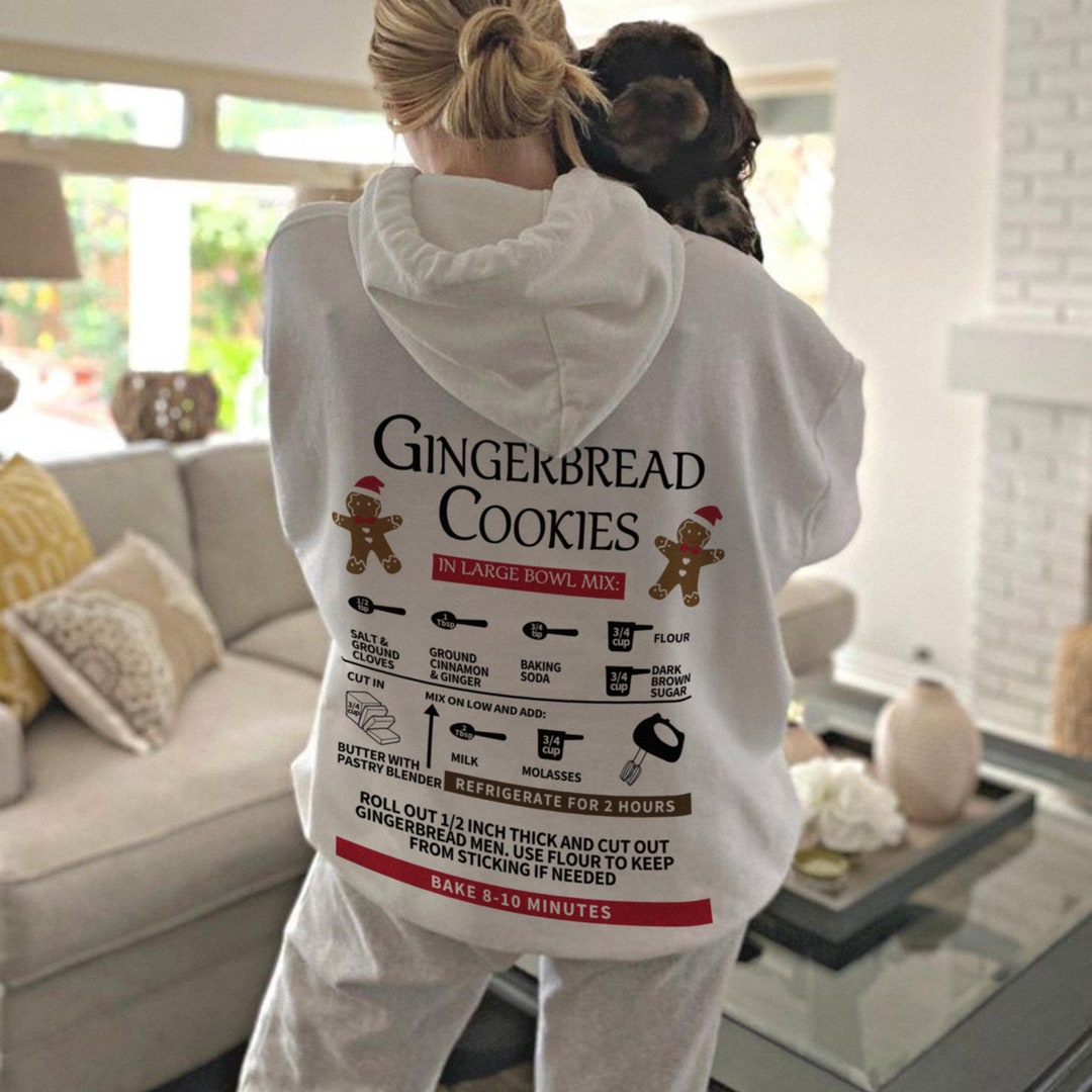Gingerbread Cookies Recipe, Holiday Christmas Hoodie - Etsy