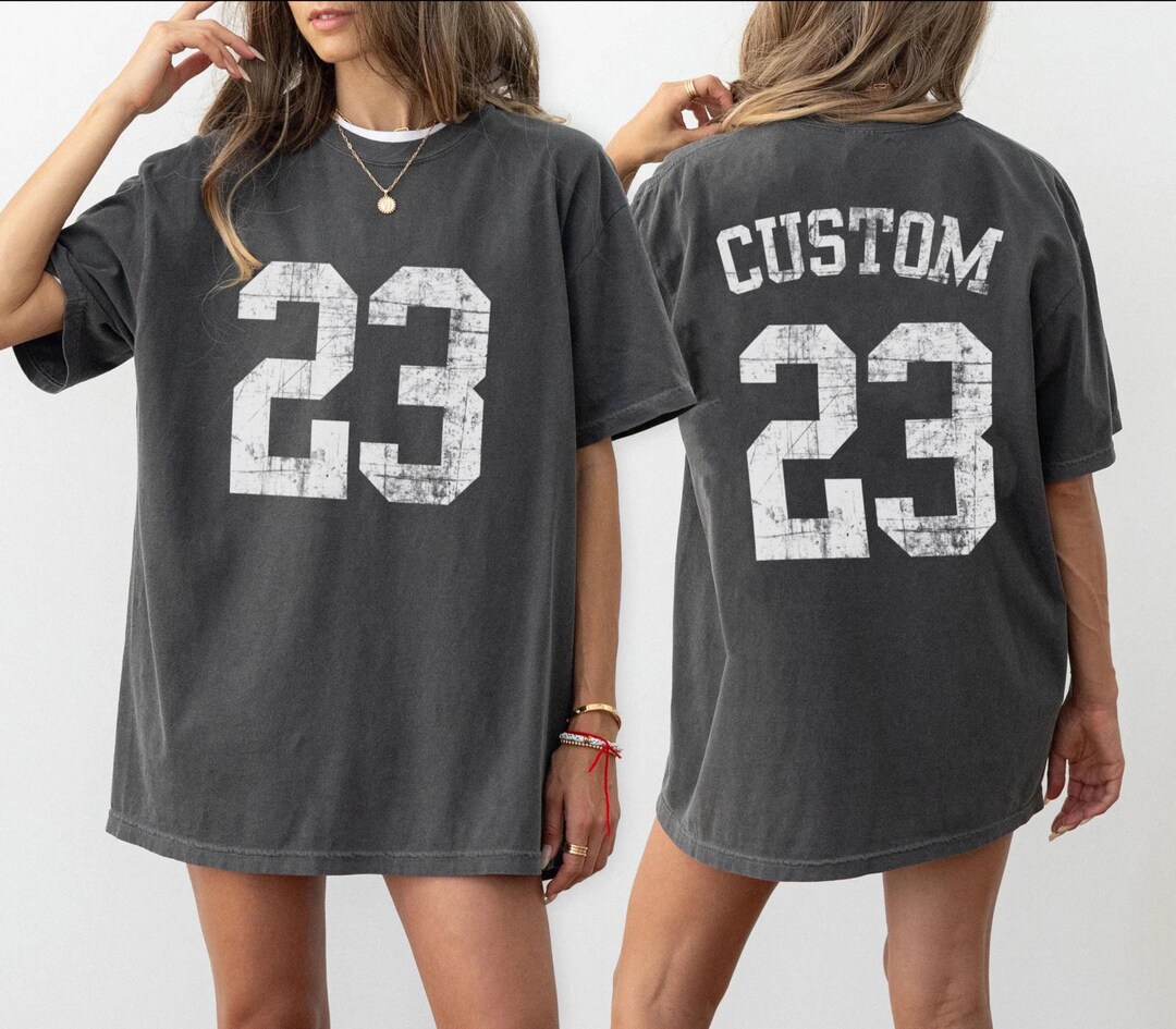 Custom Number and Name Jersey Style Game Day Comfort Colors Unisex ...