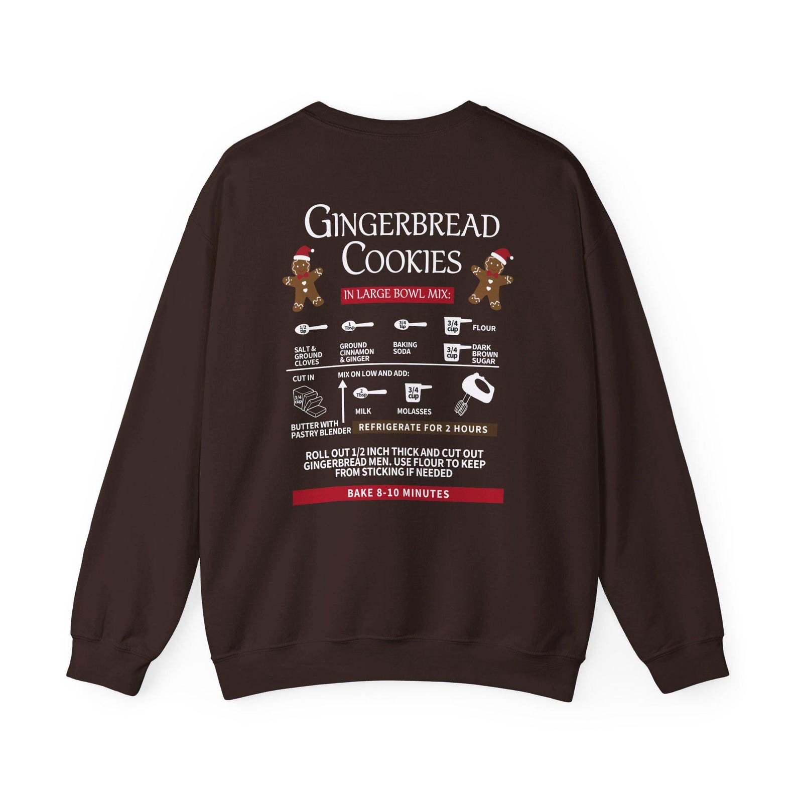 Cozy Gingerbread Cookie Recipe Sweatshirt, Cute Christmas Baking ...