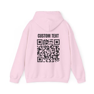 Custom Text QR Code Hoodie, Customizable QR Code and Text Hoodie ...