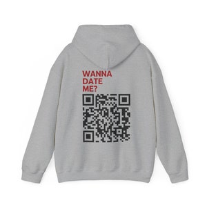 Wanna Date Me QR Code Hoodie - Etsy