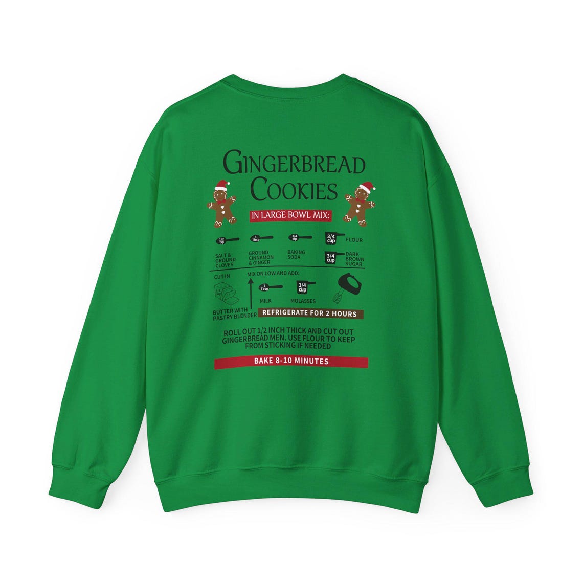 Cozy Gingerbread Cookie Recipe Sweatshirt, Cute Christmas Baking ...