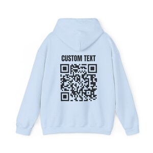 Custom Text QR Code Hoodie, Customizable QR Code and Text Hoodie ...
