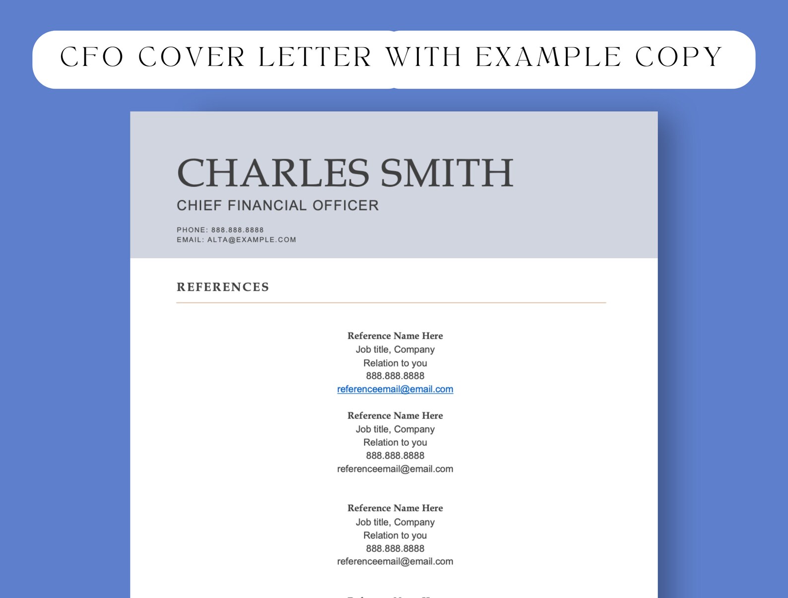 CFO Resume Template for Word, Google Docs, Resume for Chief Financial Officer, Resume Bundle - Etsy