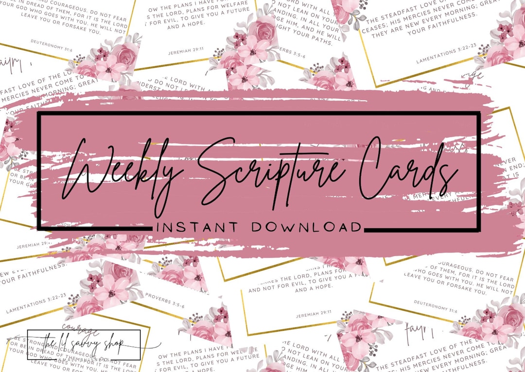 Weekly Scripture Cards | Printable - Etsy