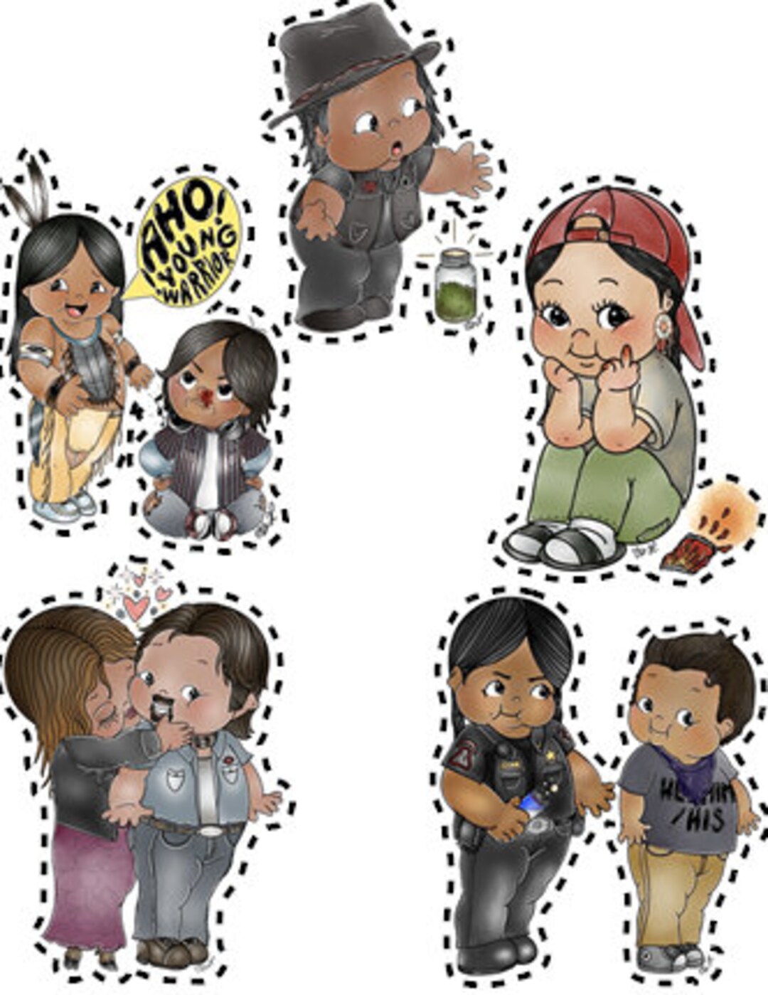 REZ DOGS Kewpie Sticker Sheet - Etsy