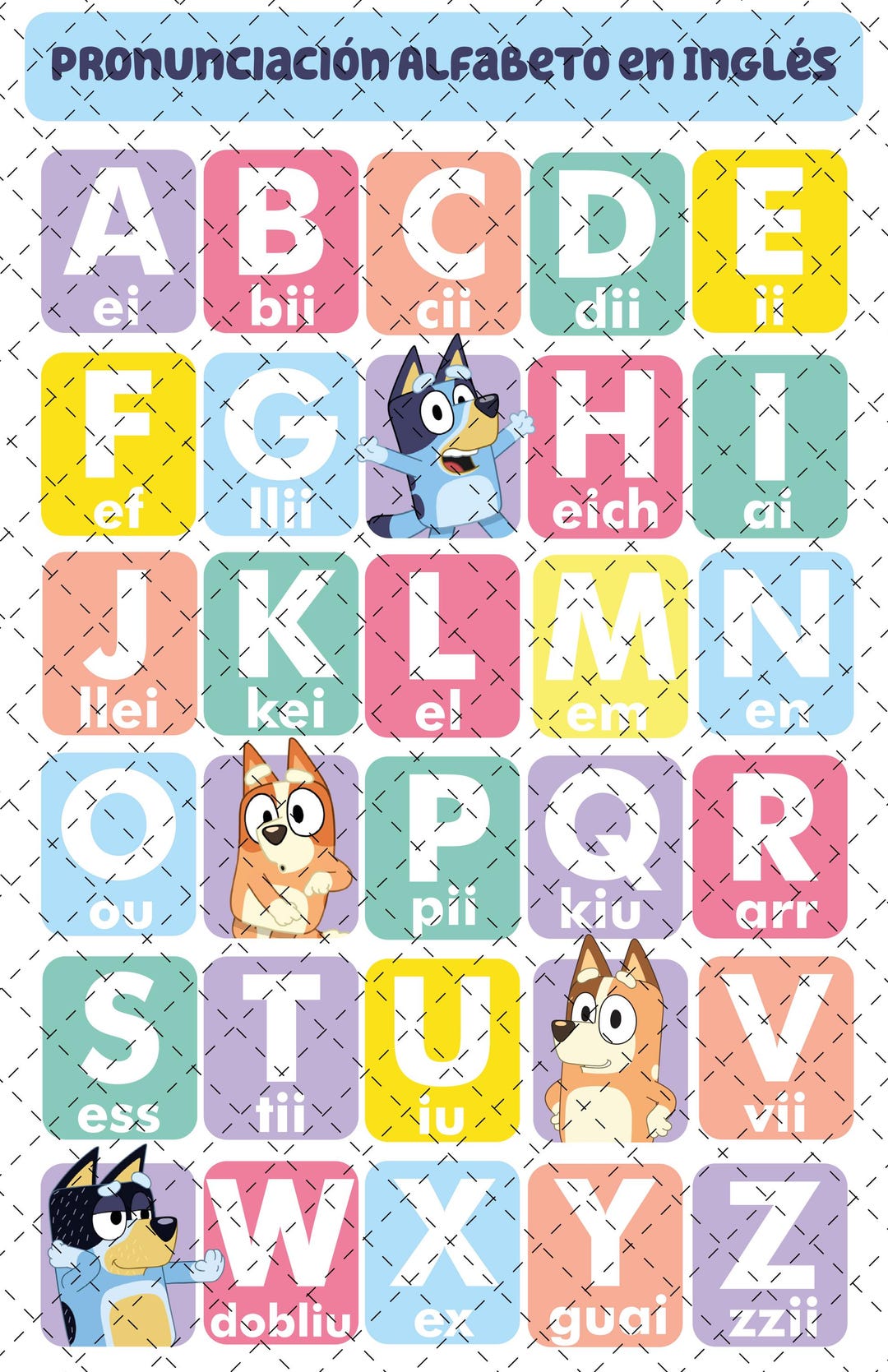 BLUEY ALPHABET PRONUNCIATION - Etsy