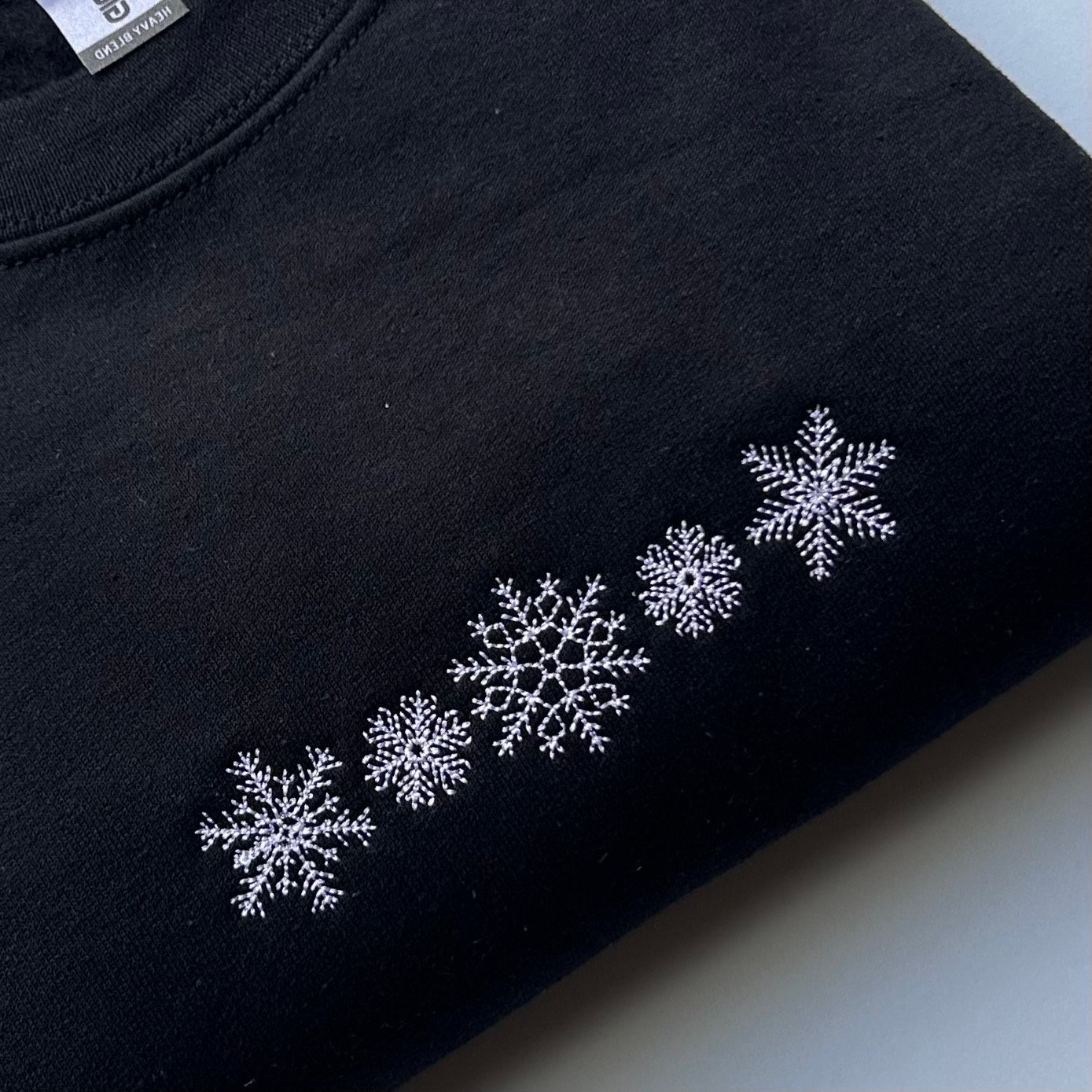 Snowflake Christmas Embroidered Sweatshirt, Christmas Crewneck, Cute ...