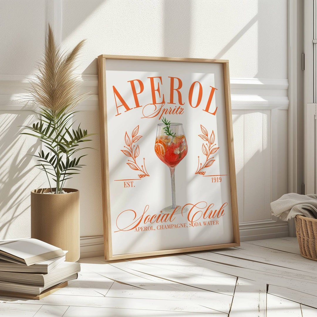 Aperol Spritz Cocktail Print, Unframed, 5x7/8x10/a4/a3/a2/a1, Fun ...
