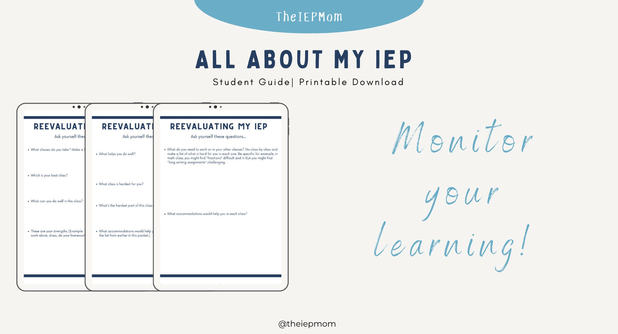 Printable | All About My IEP - Etsy