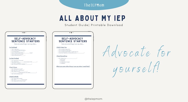 Printable | All About My IEP - Etsy