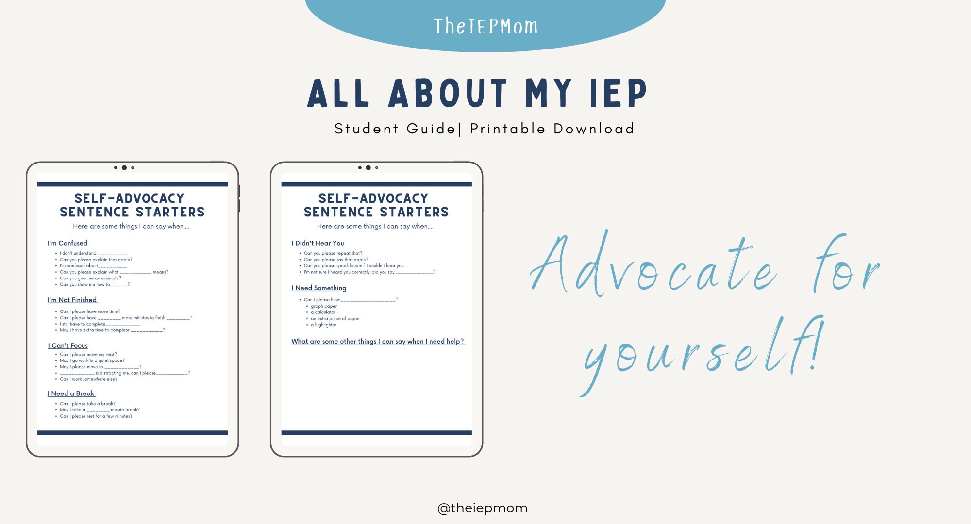 Printable | All About My IEP - Etsy