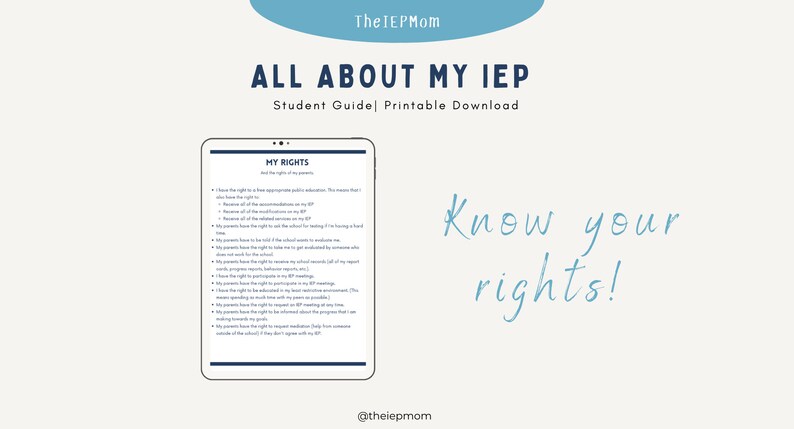 Printable | All About My IEP - Etsy