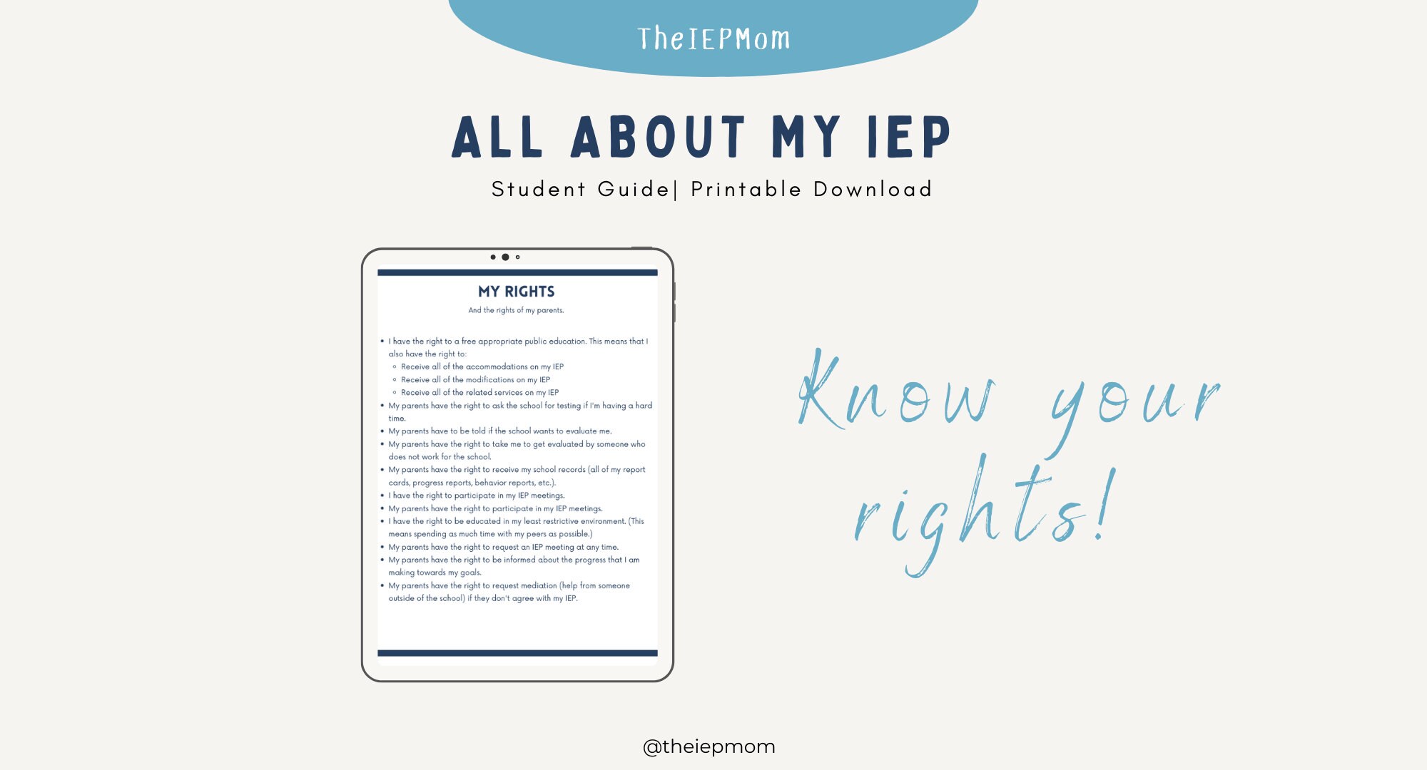 Printable | All About My IEP - Etsy