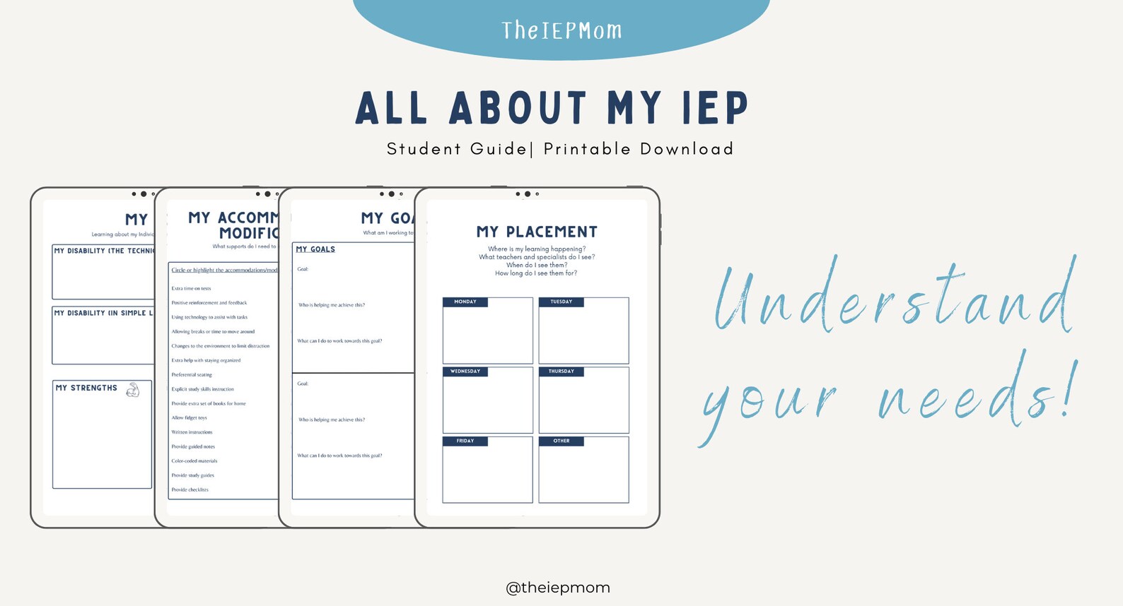 Printable All About My IEP - Etsy