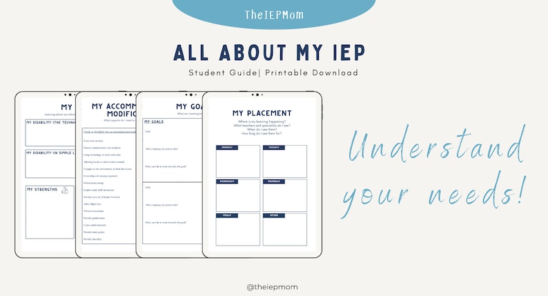 Printable | All About My IEP - Etsy