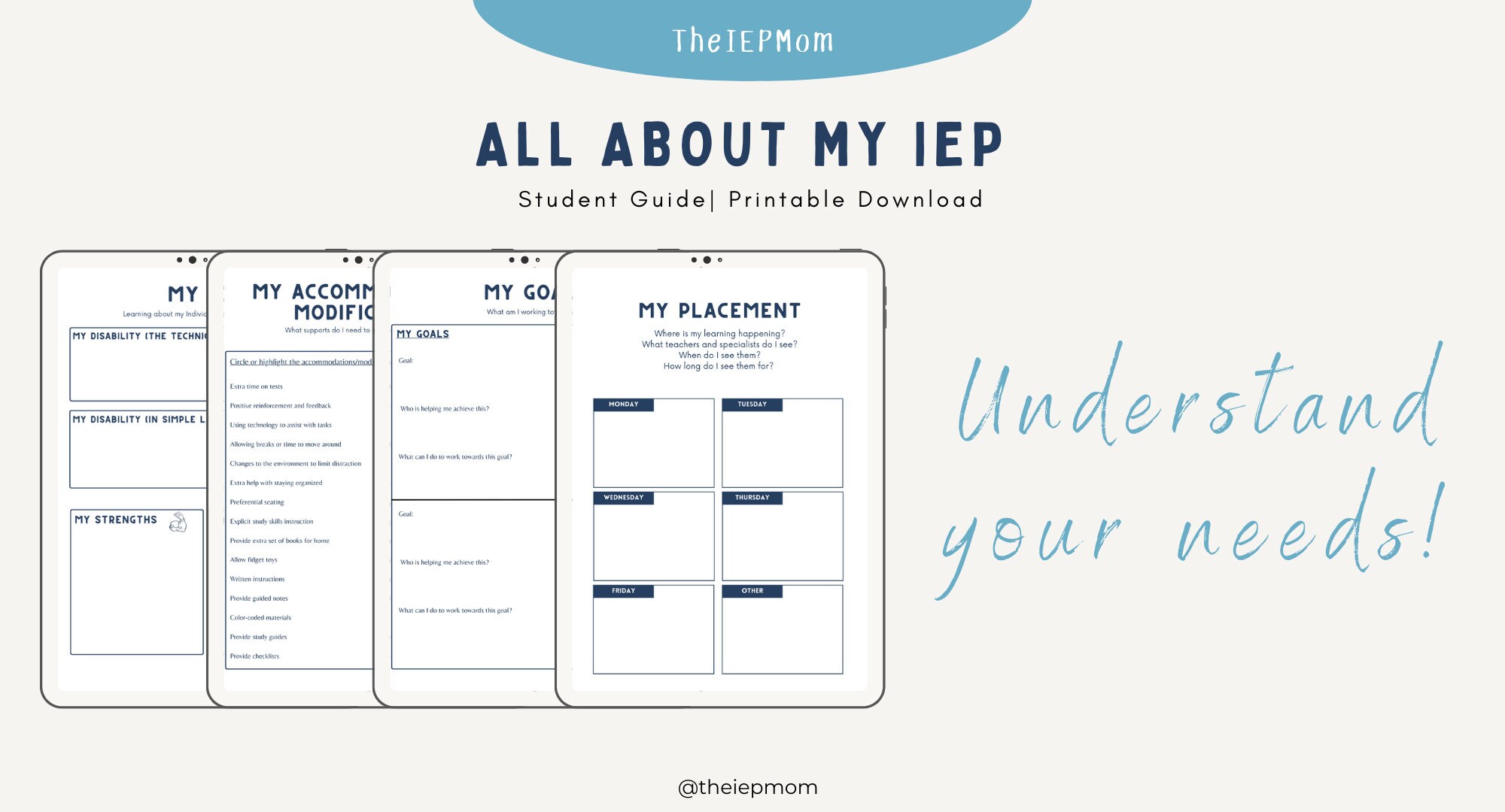 Printable | All About My IEP - Etsy