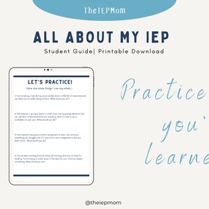 Printable | All About My IEP - Etsy