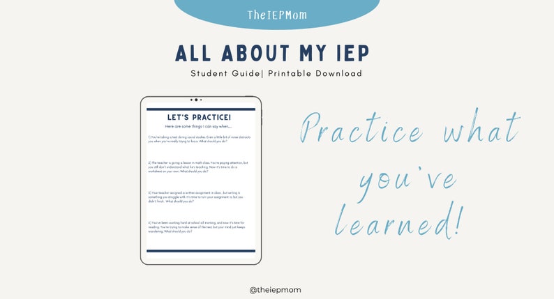 Printable | All About My IEP - Etsy