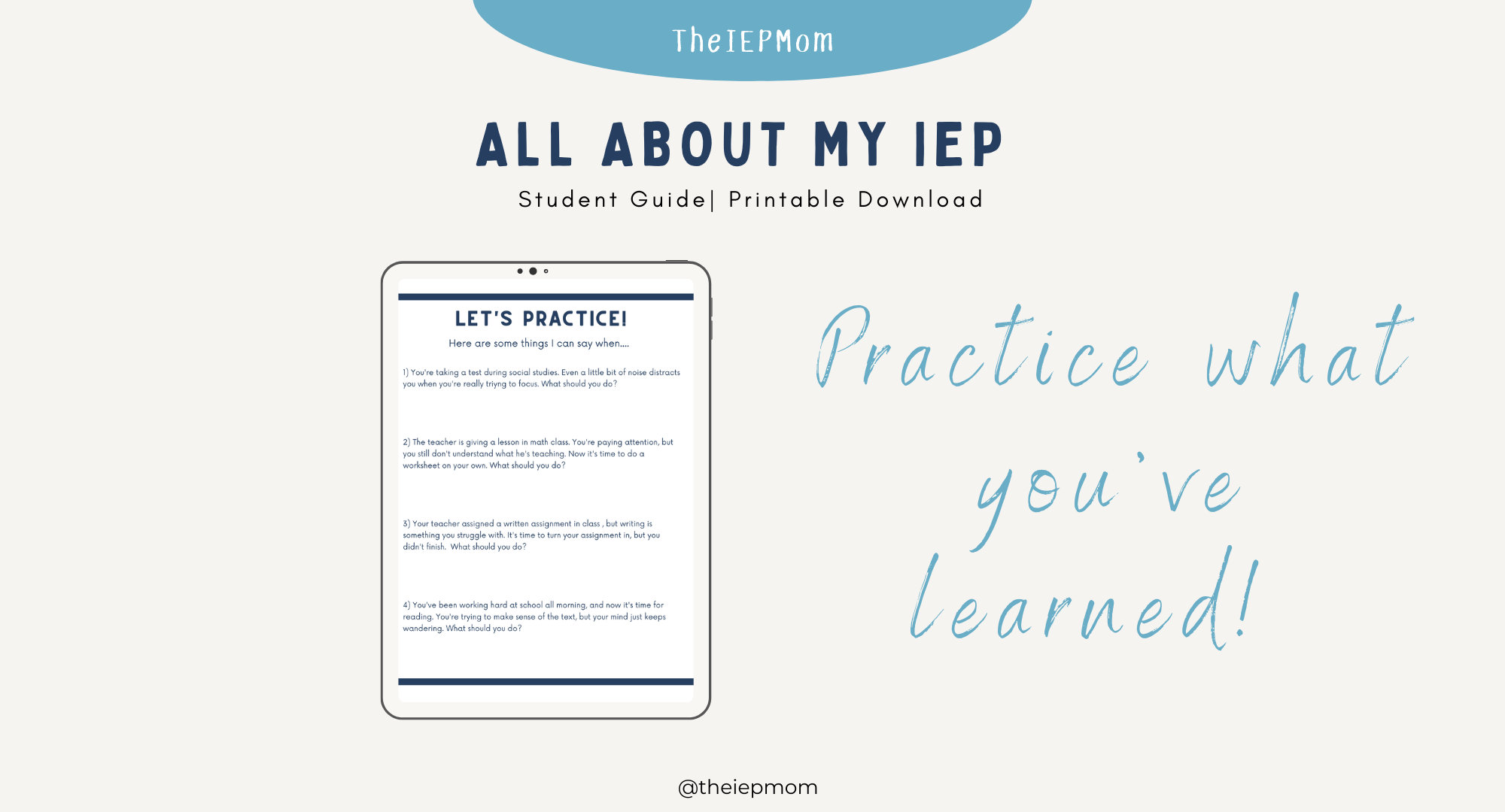 Printable | All About My IEP - Etsy
