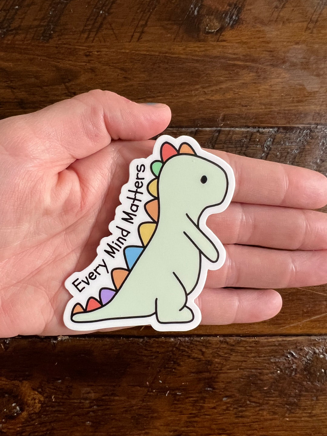 Every Mind Matters Dino Sticker, Computer Sticker, Water Bottle Sticker ...