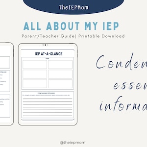 Printable | IEP At-a-glance - Etsy