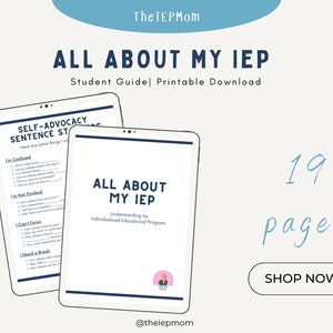 Printable | All About My IEP - Etsy