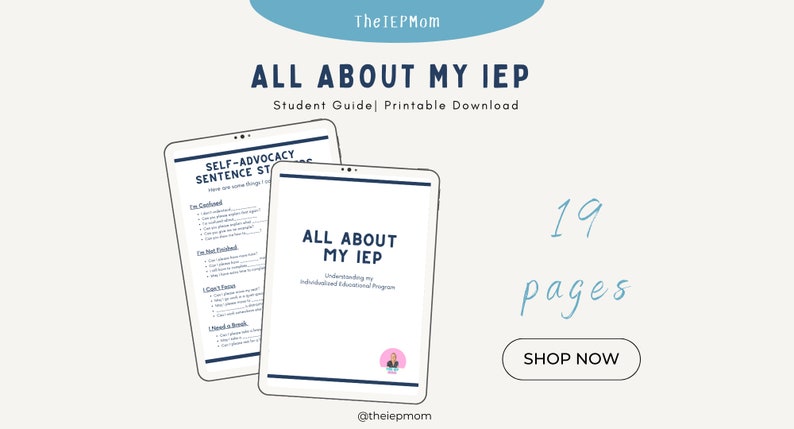 Printable | All About My IEP - Etsy