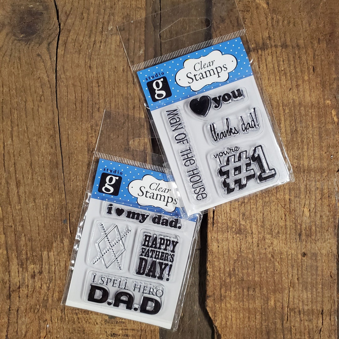 Clear Stamps/ Father's Day/ Dad Stamp/ Repositionable Stamps /set of 2 ...