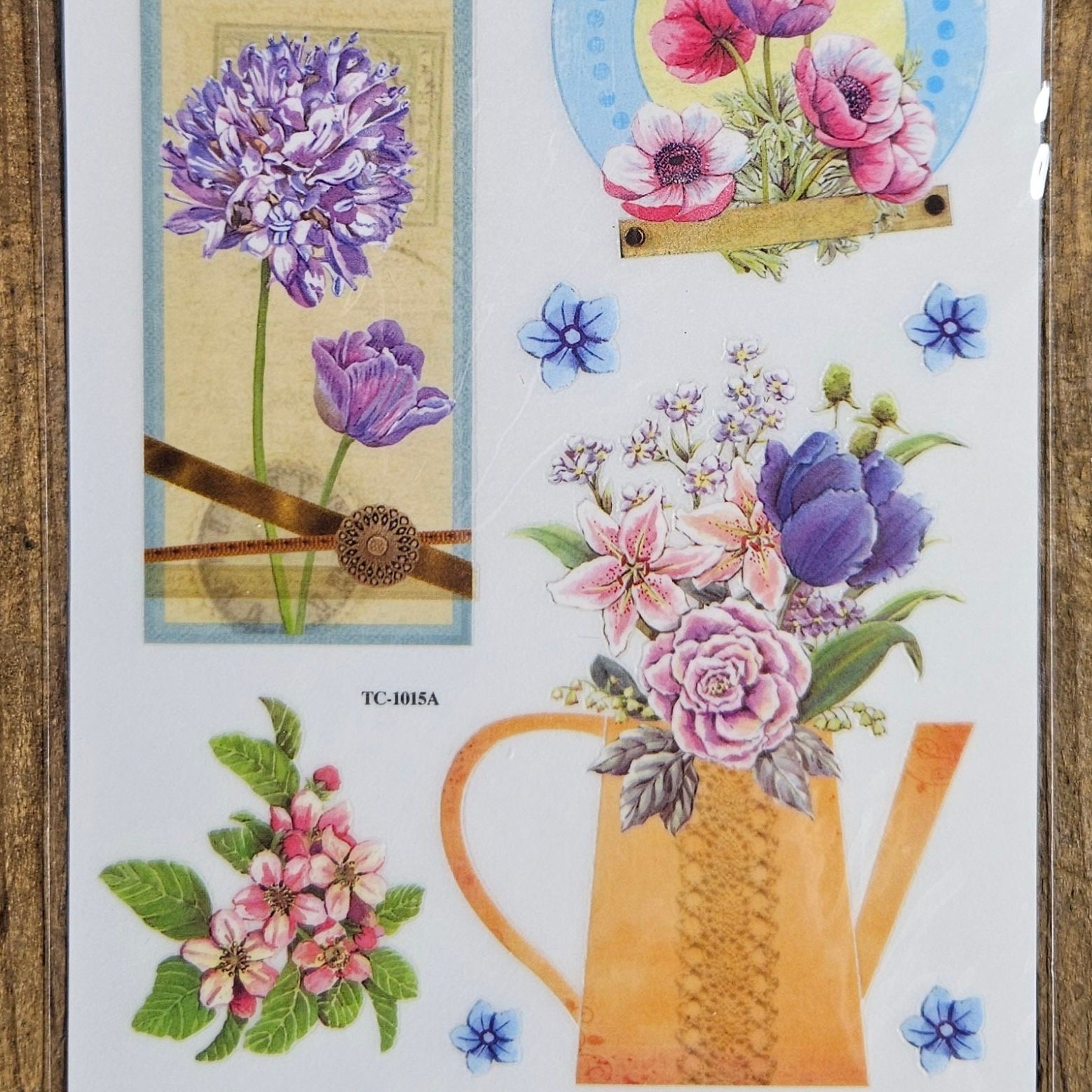 Rub on Stickers/ Garden Sticker/ Flower Stickers/ Die Cut Stickers for ...