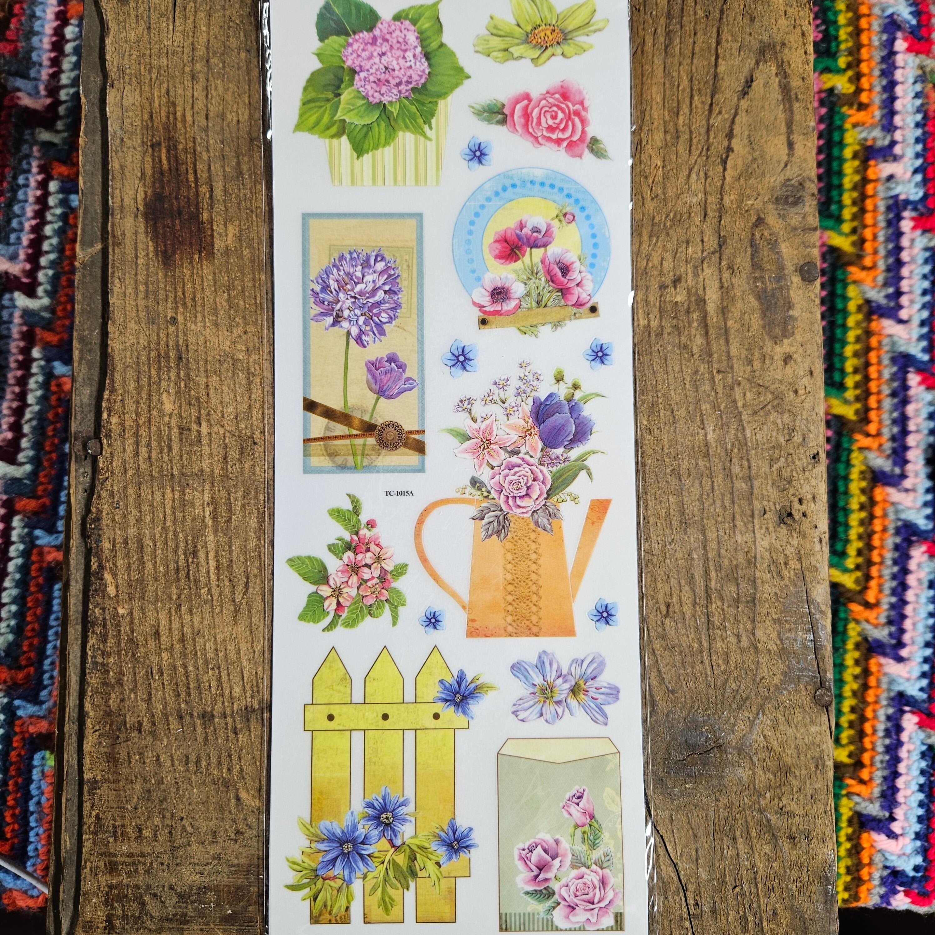 Rub on Stickers/ Garden Sticker/ Flower Stickers/ Die Cut - Etsy