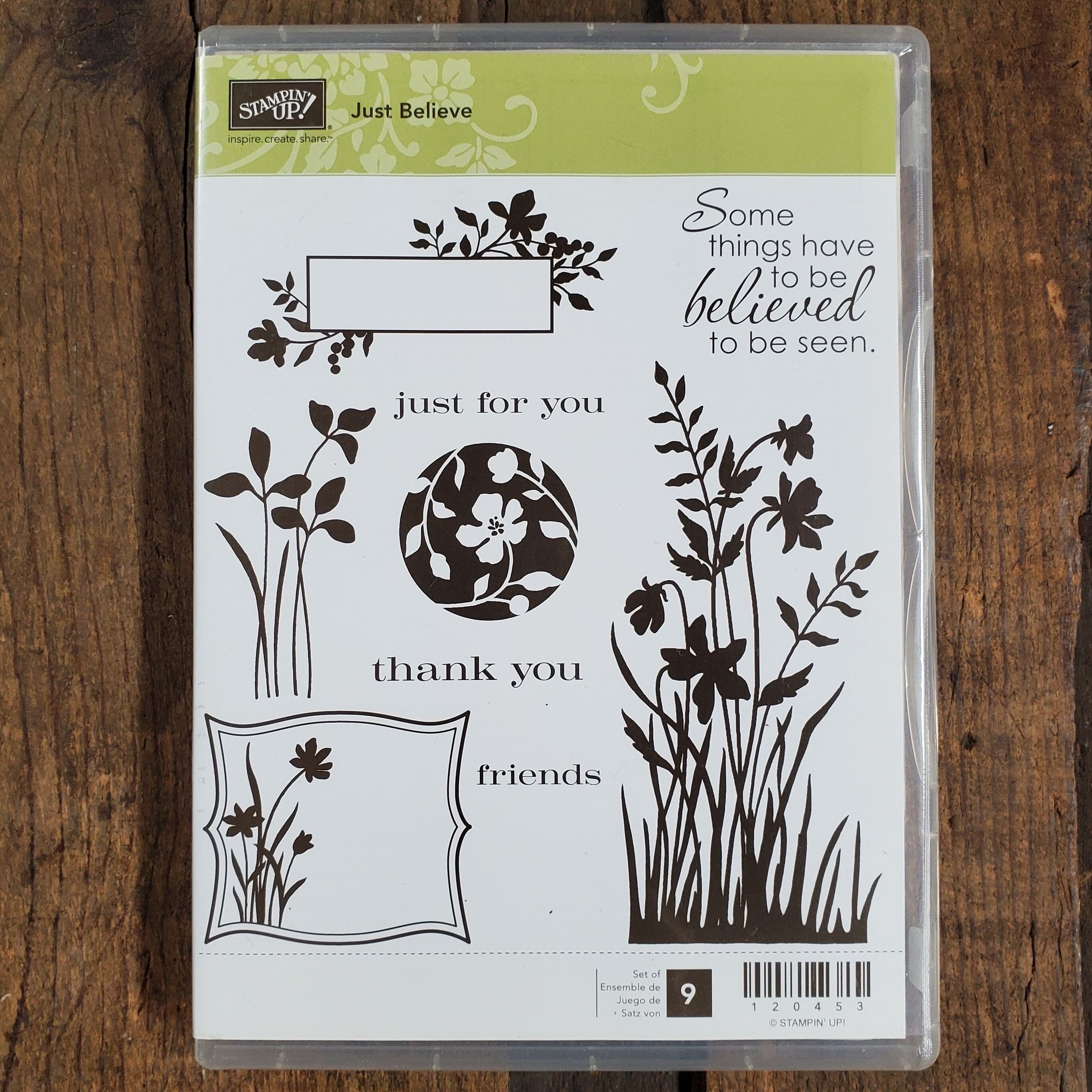 NEW Stampin Up! Stamp Set/red Rubber Stamp/ You Choose/ Just Believe ...