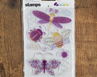PATTERNED BUGS Clear Acrylic Stamp Set by Inkadinkado Stamps With ...