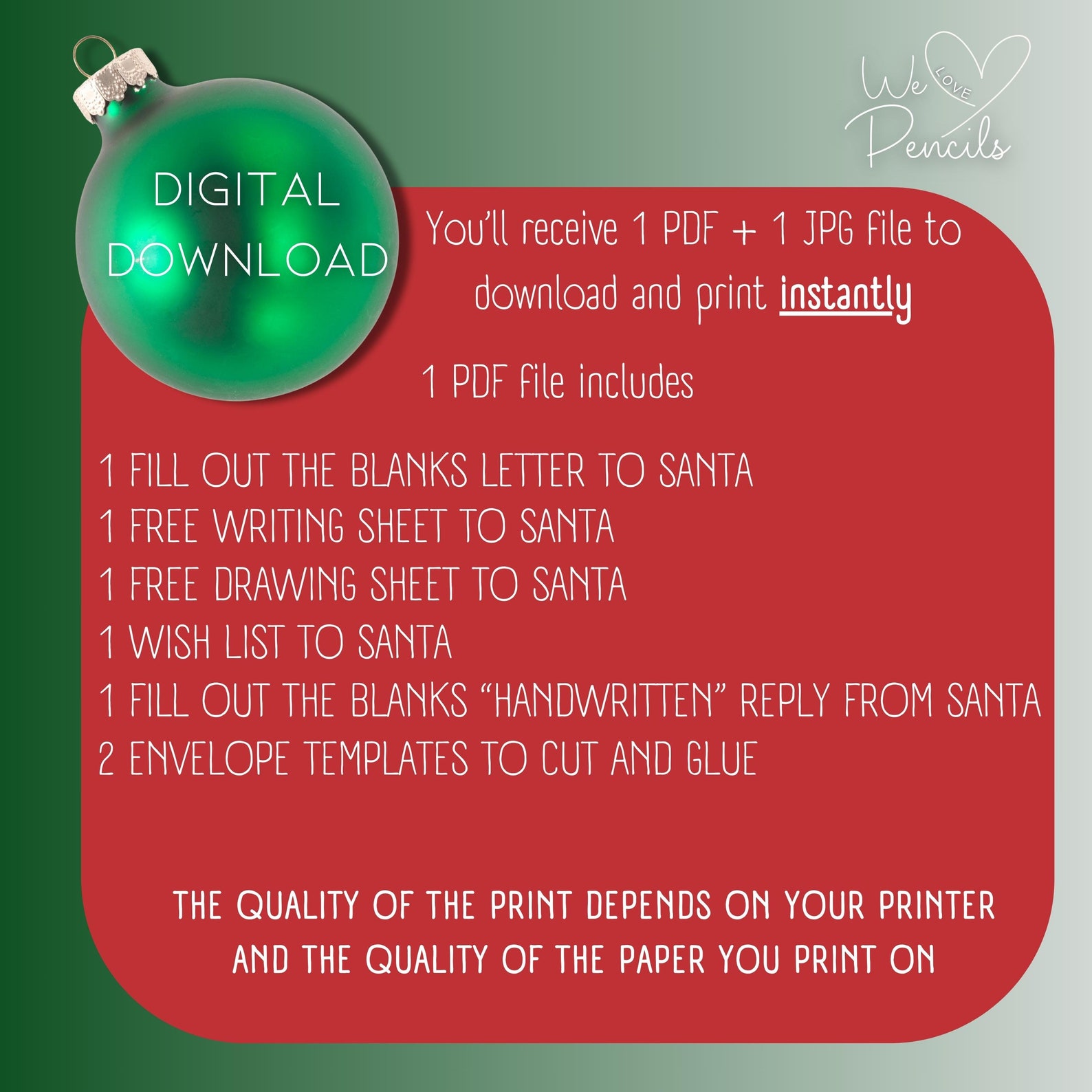 Cute Printable Christmas Letter to Santa With Reply Official Letter ...
