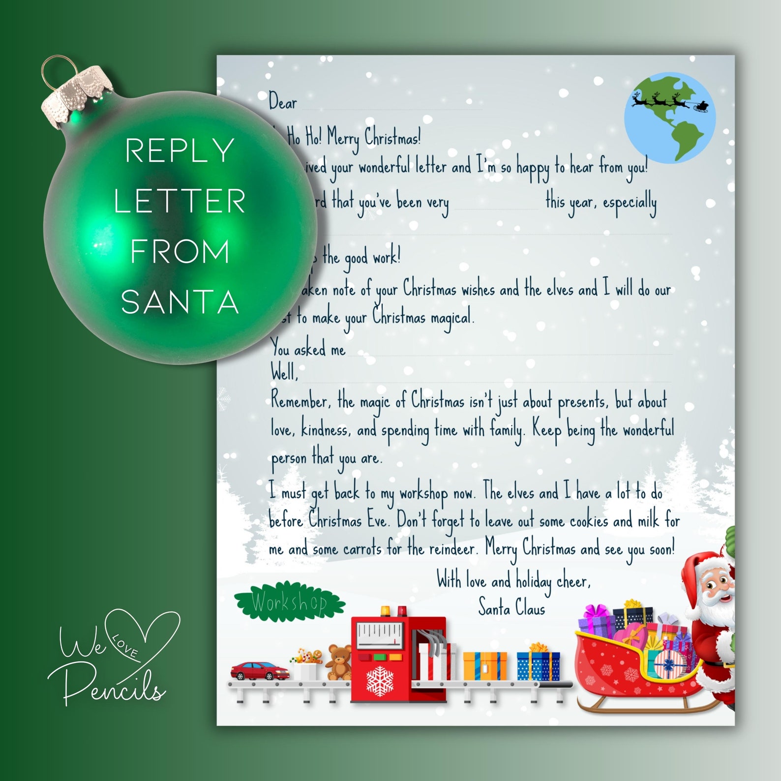 Cute Printable Christmas Letter to Santa With Reply Official Letter ...