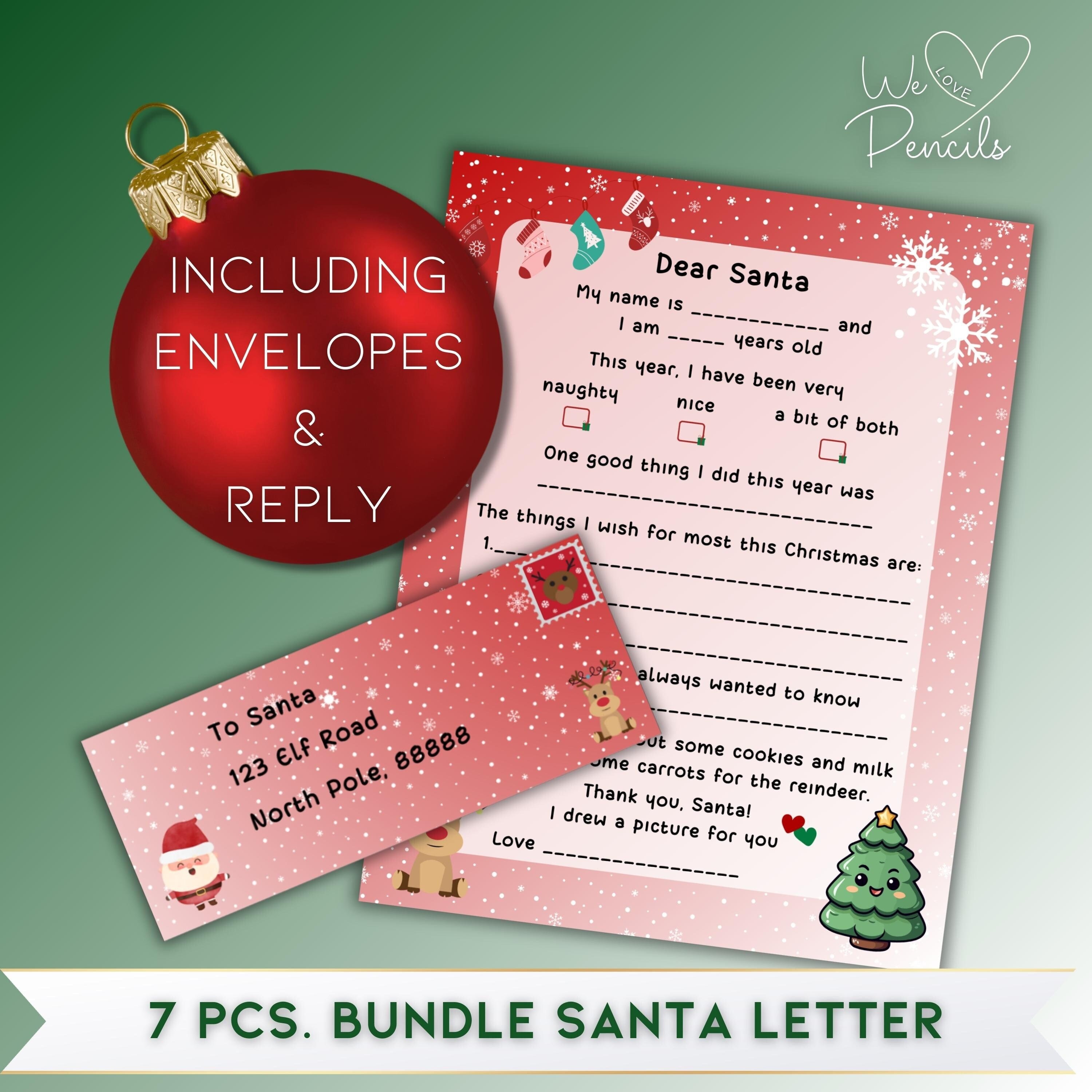 Cute Printable Christmas Letter to Santa With Reply Official Letter ...