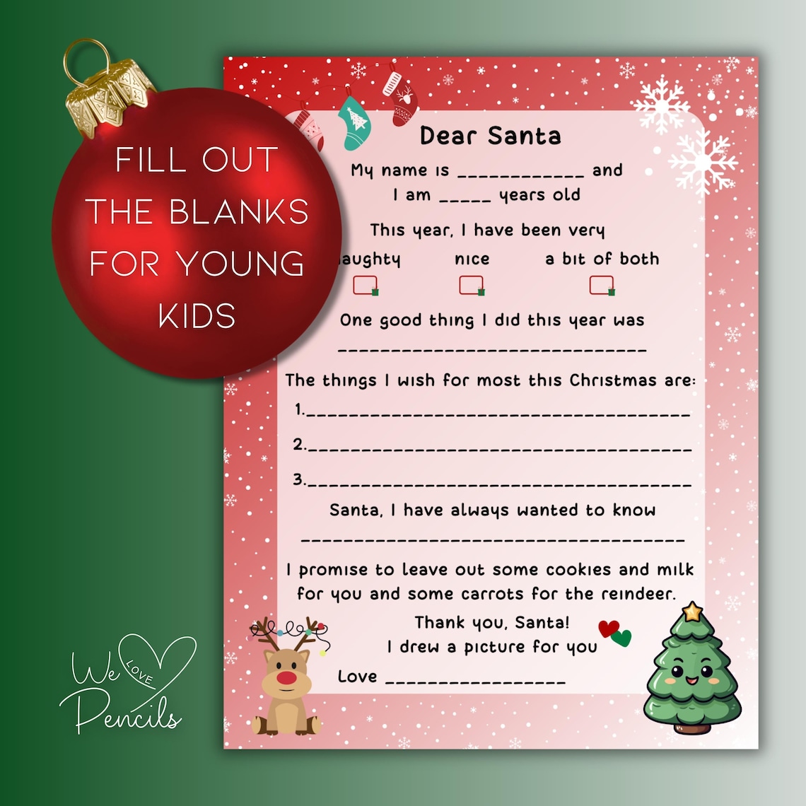 Cute Printable Christmas Letter to Santa With Reply Official Letter ...