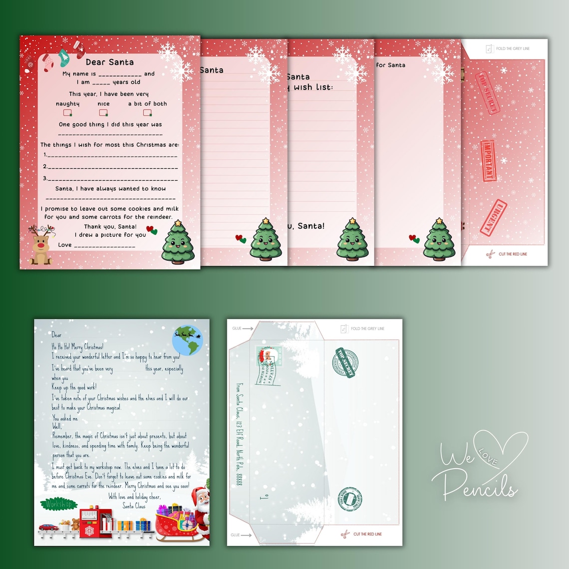 Cute Printable Christmas Letter to Santa With Reply Official Letter ...