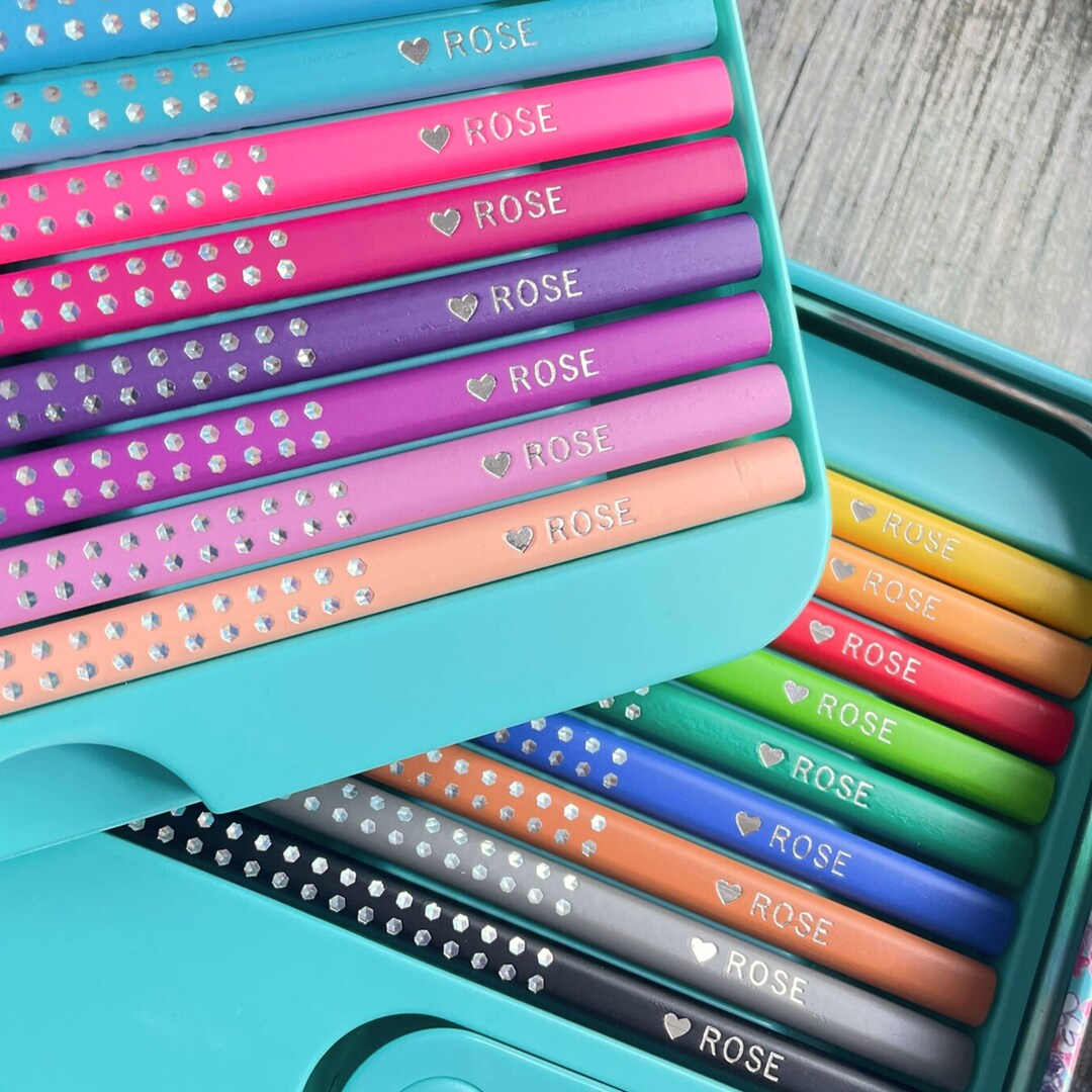 Personalized Coloring Pencils, Faber-castell Sparkle Edition, High ...