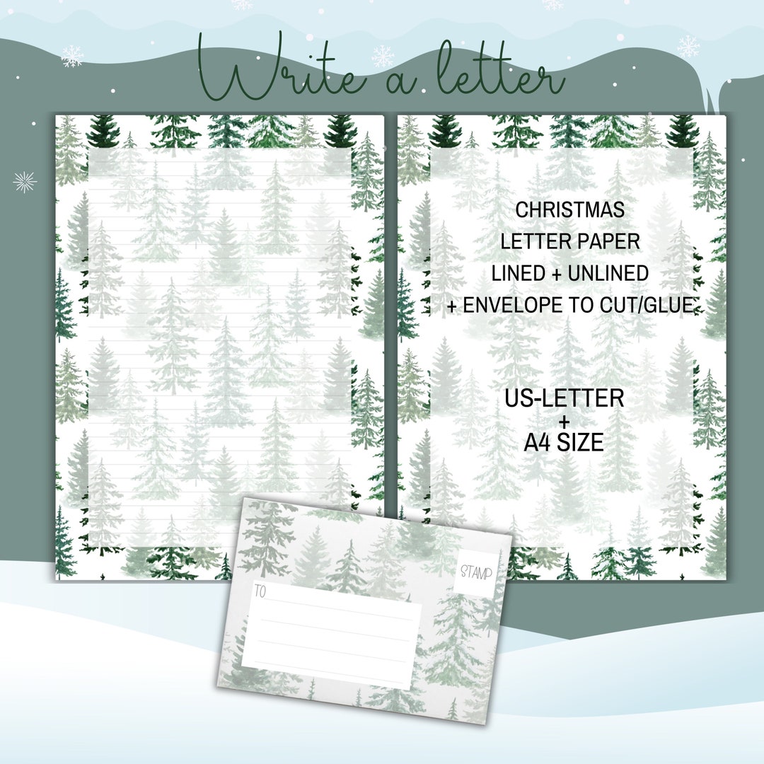 Christmas Printable Letter Paper and Envelope for Download - Etsy