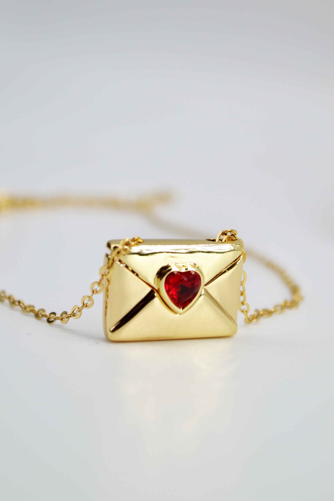18K Gold Filled Heart Necklace, Elegant Heart Necklace, Love Necklace ...