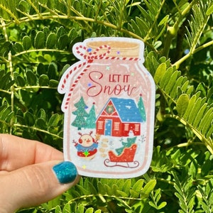 Christmas Sticker Let It Snow Sticker Snowglobe Sticker Snow Globe ...